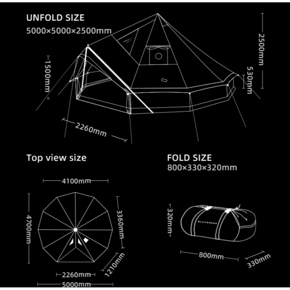Монгольский шатер Terbo Юрта CW 5М 6-местный для туризма и отдыха ...